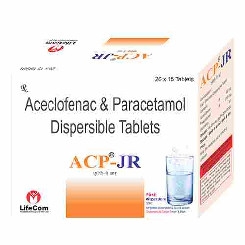 Acp Jr Aceclofenac And Paracetamol Dispersible Tablets General ...