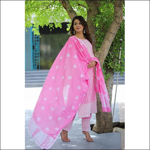 Breathable Chicken Embroidery Pink Suit at Best Price in Jaipur ...