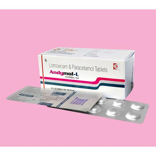 Andymol-L Tablets Ingredients: Lornoxicam 8Mg + Paracetamol 325Mg at ...