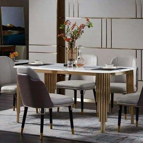 Gold Designs Faux Mable Dining Table Indoor Furniture at Best Price in ...
