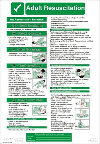 Adult Resuscitation Signage in New Area, Faridabad - Omni Gard System