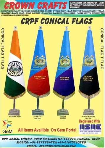 Finely Finished Crpf Conical Flag at Best Price in Malerkotla | Crown ...