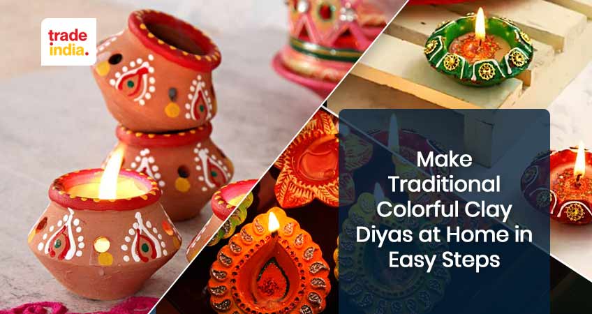 How to Make Traditional Colorful Clay Diyas at Home